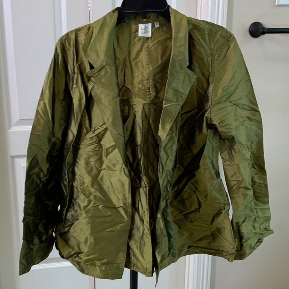 db life | Jackets & Coats | Db Life Olive Green Satin Jacket | Poshmark